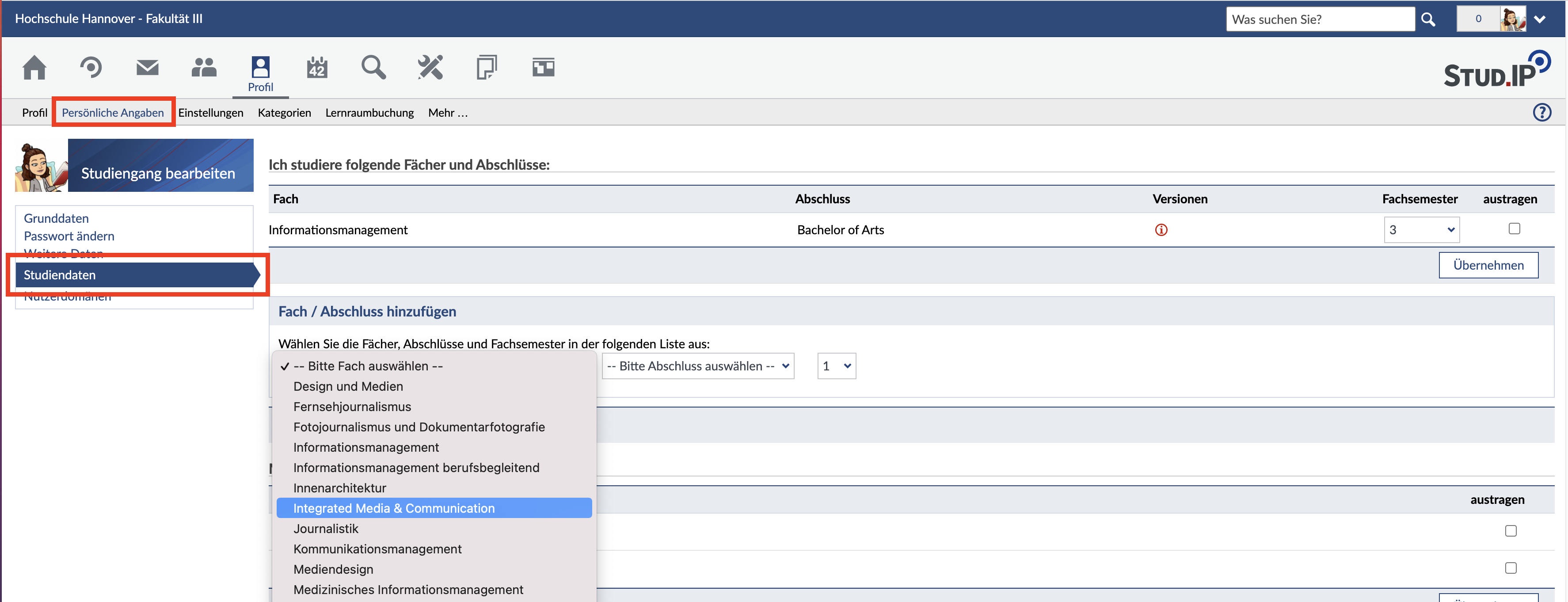 sonstige: Rund um Stud.IP - Stud.IP an der F3 - Hochschule Hannover ...